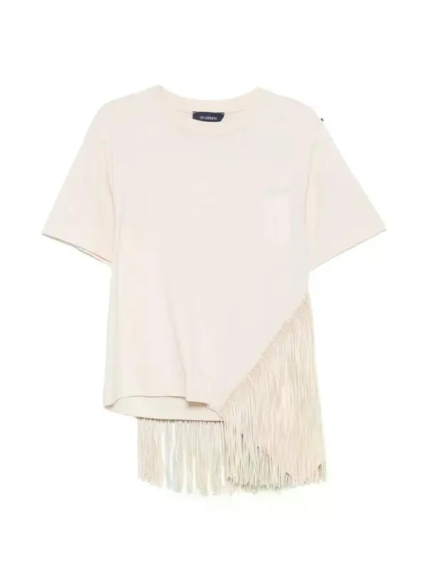 Sportmax Fringe Detail T-shirt - Neutrals