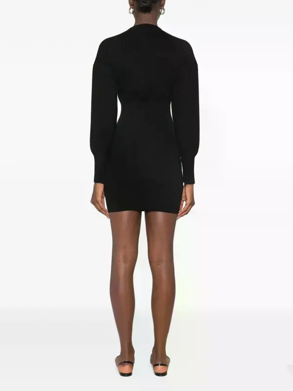 ANINE BING Ribbed Knit Long Sleeve Dress