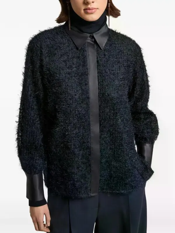 Peserico Textured Satin-trim Shirt