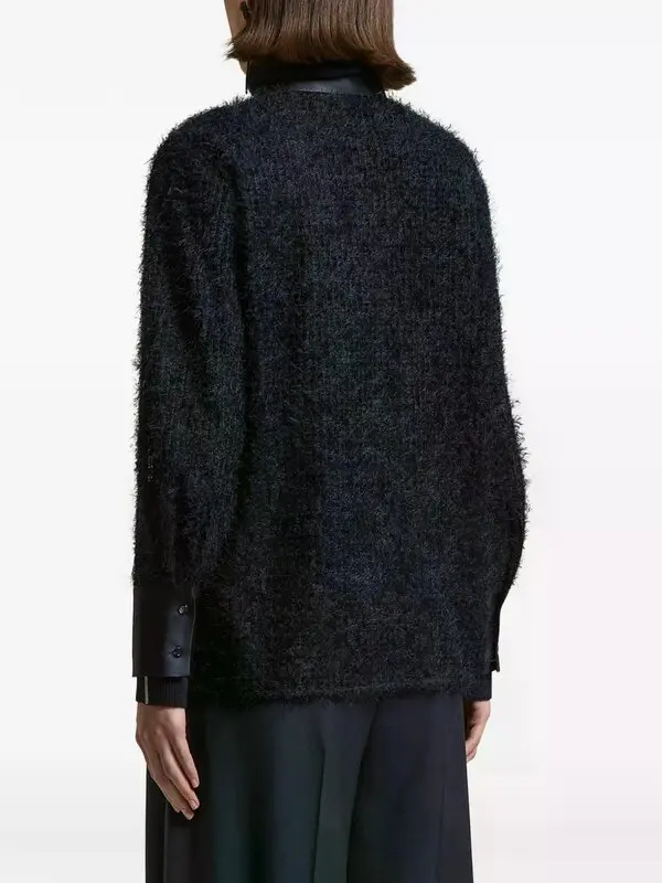 Peserico Textured Knit Shirt With Satin Trim