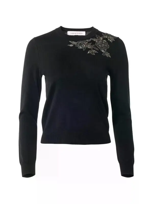 Carolina Herrera Floral-embroidered Sweater