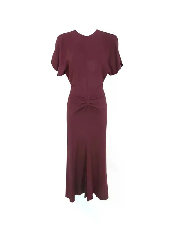 Victoria Beckham Bela Gathered-waist Flared Midi Dress