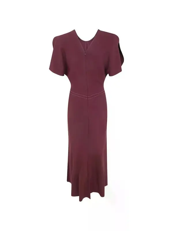 Victoria Beckham Bela Gathered-waist Flared Midi Dress