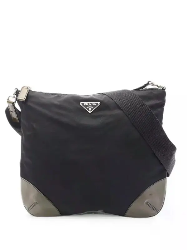 Prada 2000s Tessuto Patent-leather Shoulder Bag