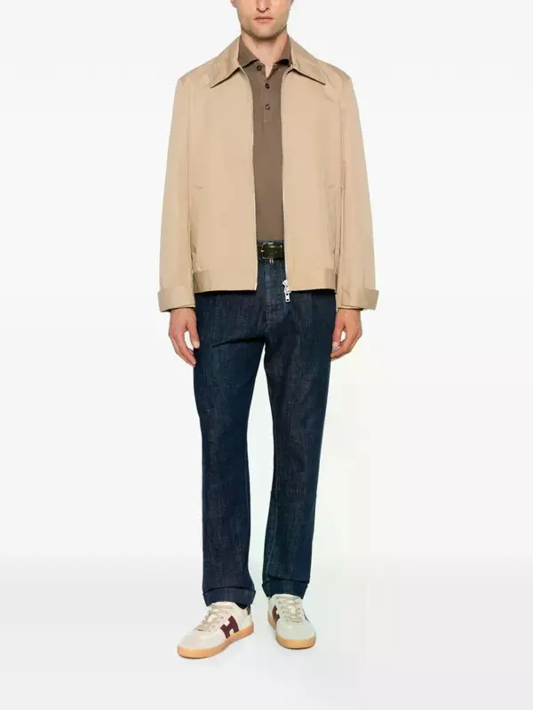JEORDIE'S Long-sleeve Polo Shirt - Brown