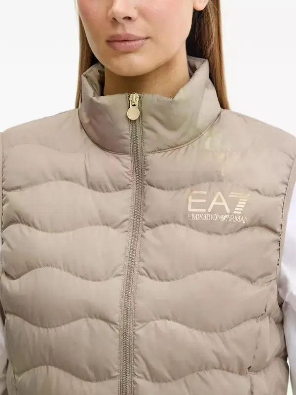 EA7 Quilted Logo-print Gilet
