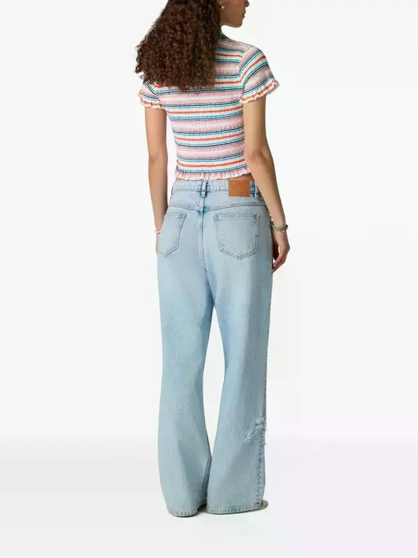 Casablanca Striped Cotton Polo Shirt - White