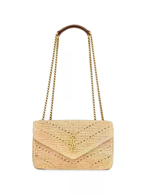 Saint Laurent Loulou Small Raffia Bag - Neutrals