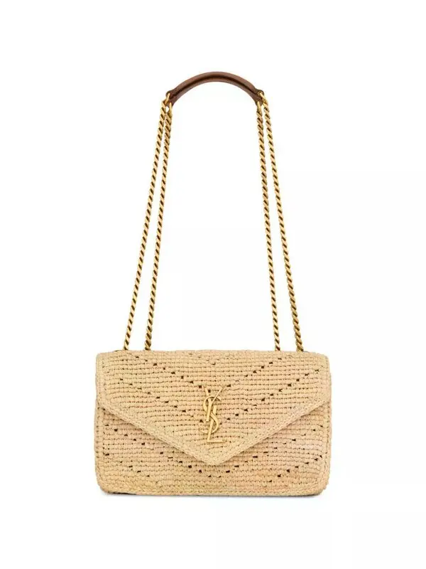 Saint Laurent Loulou Small Raffia Bag - Neutrals