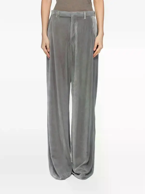 Rick Owens Tailored Wide-leg Velvet Trousers - Grey