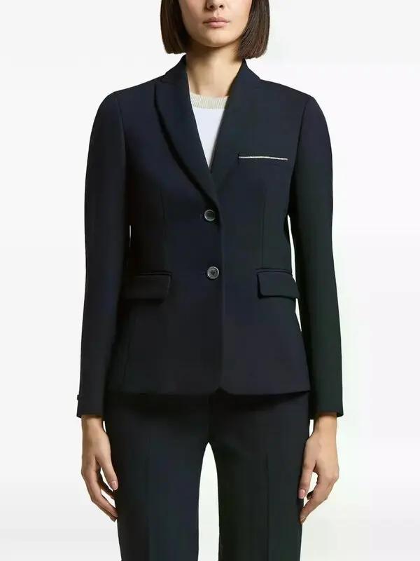Peserico Bead-embellished Single-breasted Blazer - Blue