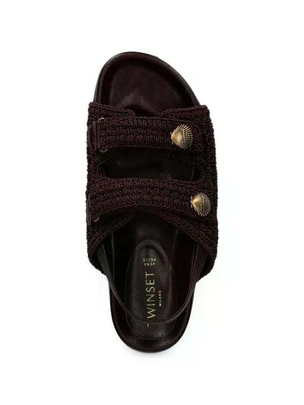 TWINSET Crochet Shell-embellished Sandals