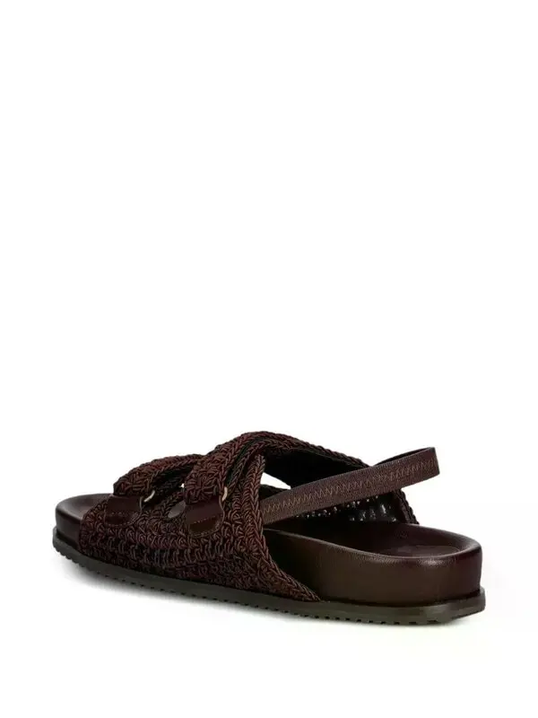 TWINSET Crochet Shell Embellished Slingback Sandals