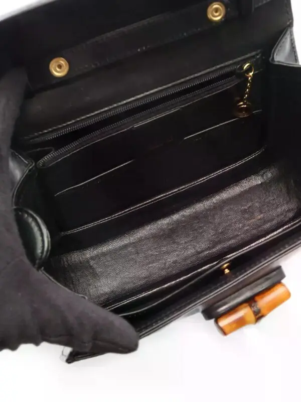 Gucci 2000s Bamboo Handle Leather Tote Bag