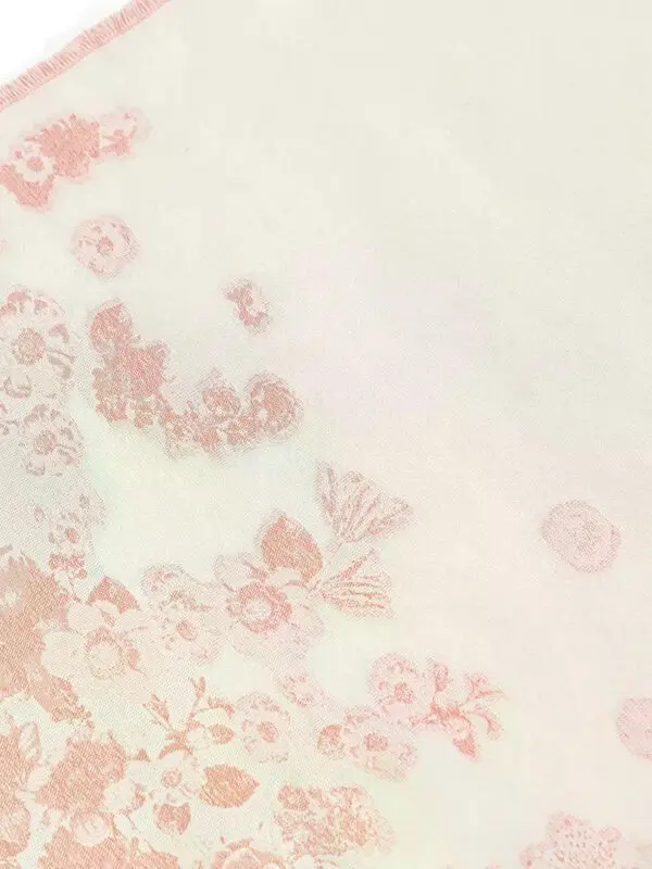 TWINSET Floral-print Frayed Scarf