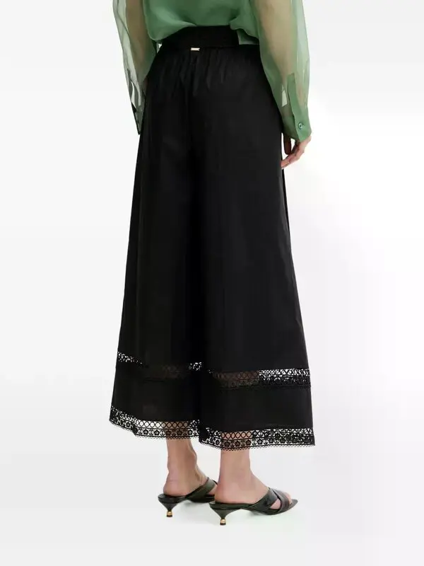 TWINSET Lace-trim Wide-leg Cropped Trousers