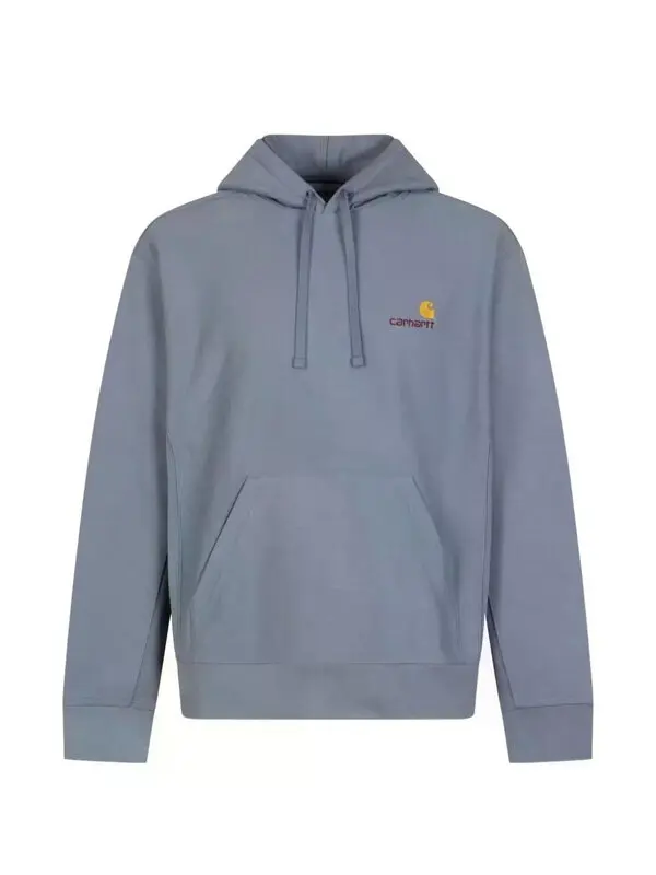 Carhartt Work In Progress American Script Logo-embroidered Hoodie - Blue