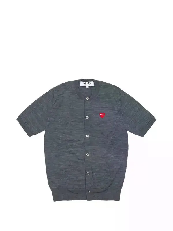 Play Comme Des Garcon Logo Heart-patch Short-sleeve Cardigan