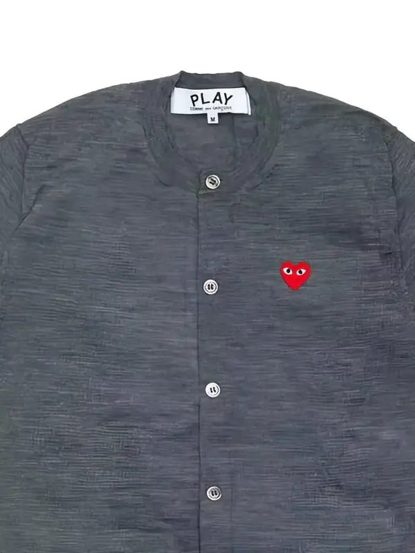Play Comme Des Garcon Logo Heart-patch Short-sleeve Cardigan