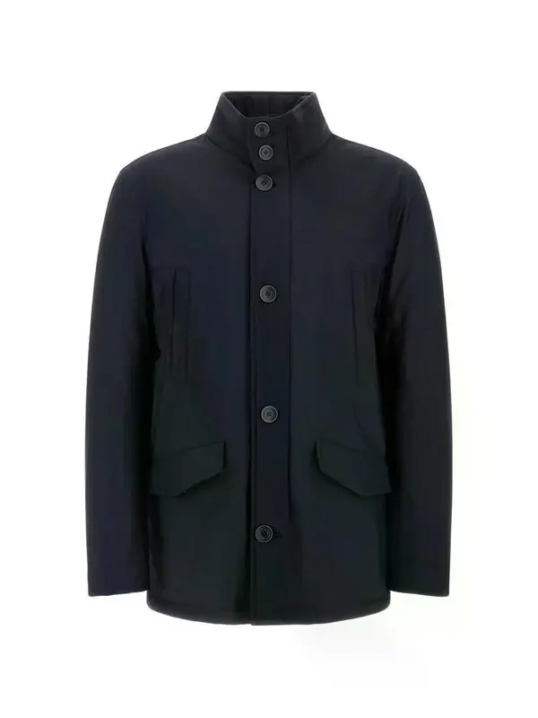 Herno Sub-zero Button-fastening High-neck Coat - Blue