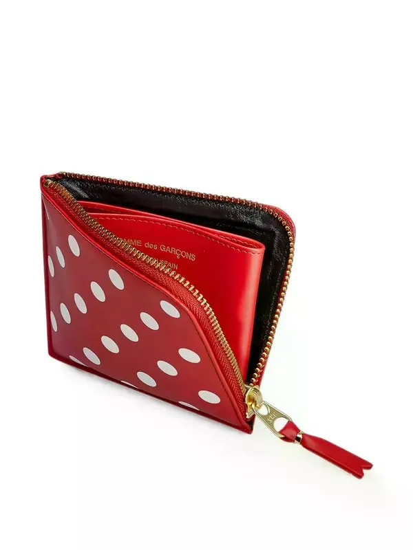 Comme Des Garçons Polka-dot Zip-around Wallet