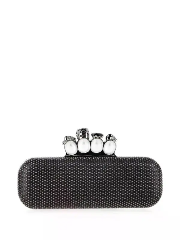 Alexander McQueen Skull Knuckle Studded Clutch Bag
