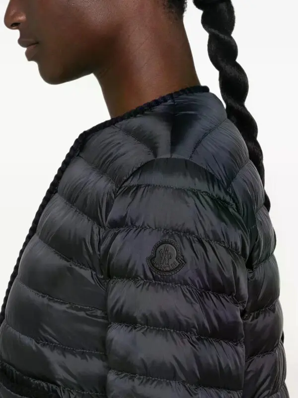 Moncler Circaete Braided Trim Short Down Jacket - Blue