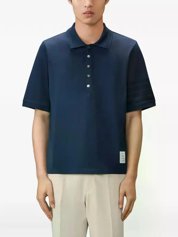 Thom Browne 4-bar Ottoman Polo Shirt
