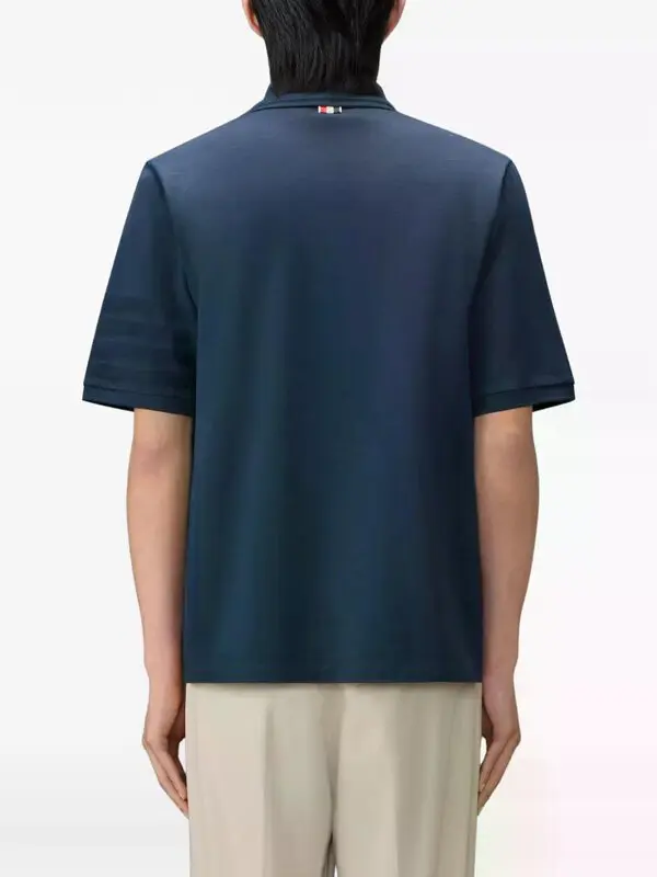 Thom Browne 4-bar Ottoman Polo Shirt