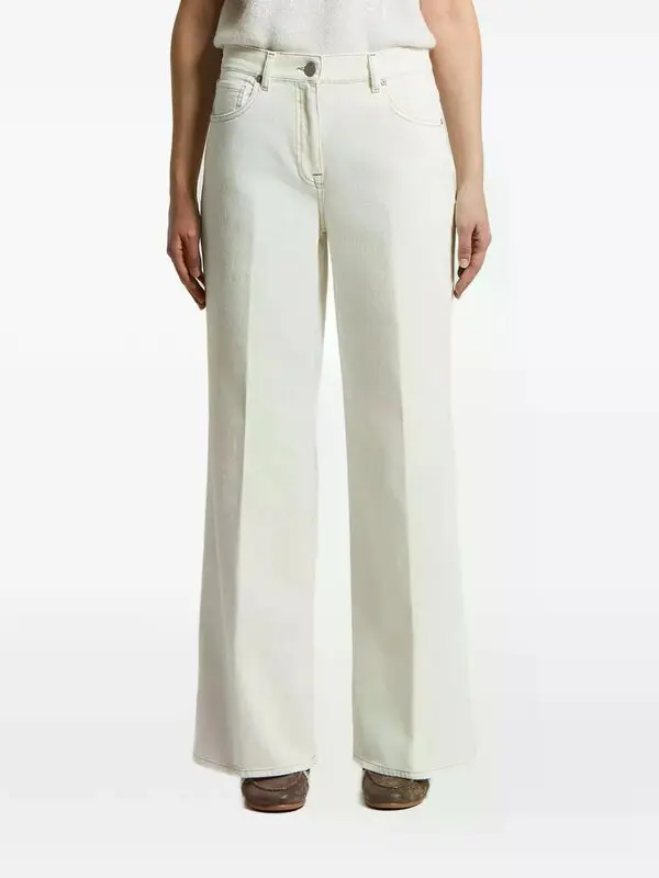 Peserico Pressed-crease Wide Leg Jeans
