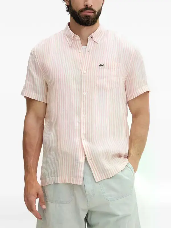 Lacoste Striped Short-sleeve Linen Shirt