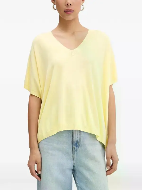 VICOLO Fine-knit V-neck T-shirt