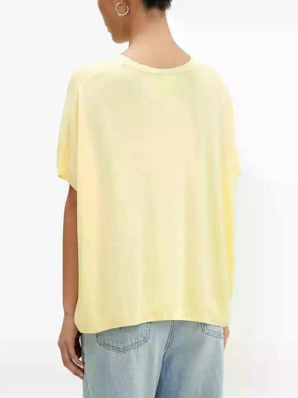 VICOLO Fine-knit V-neck T-shirt