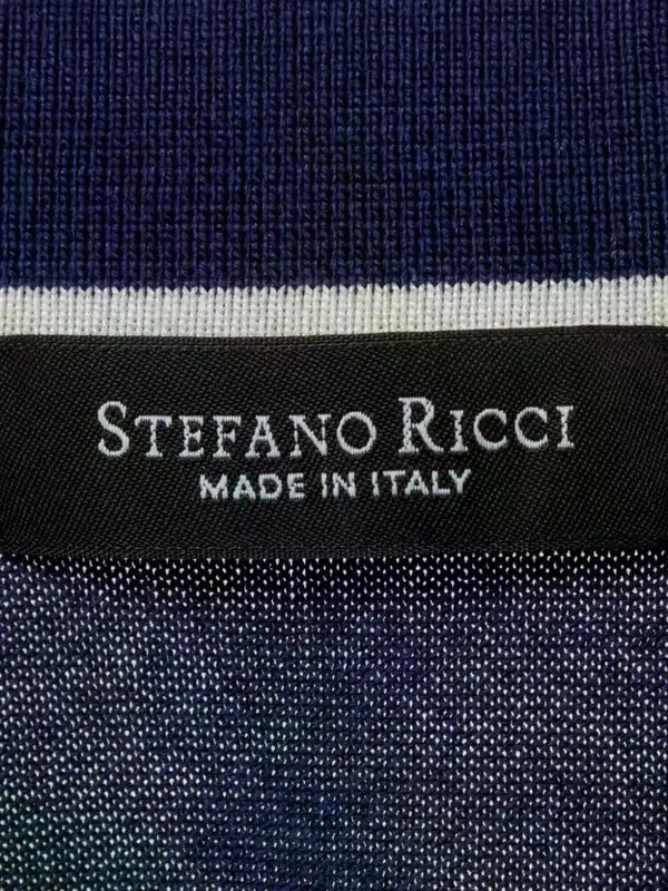Stefano Ricci Geometric-pattern Quarter-zip Polo Shirt