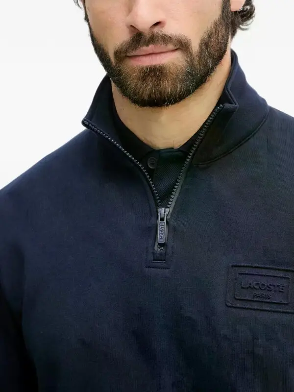 Lacoste Quarter-zip Sweatshirt With Embroidered Logo