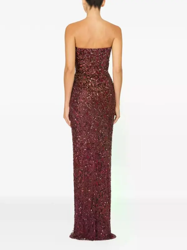 Jenny Packham Sirocco Embellished Strapless Gown - Silver