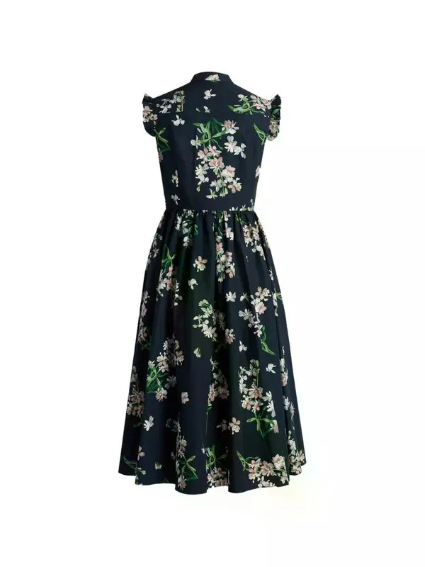 Erdem Floral-print Ruffled Midi Dress