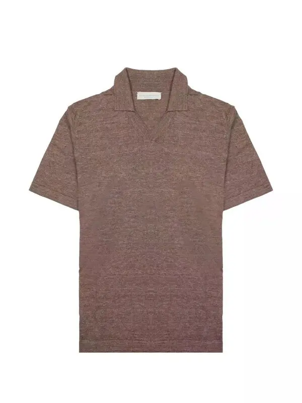 LUIGI GENTILE Fine-knit Short-sleeve T-shirt - Brown