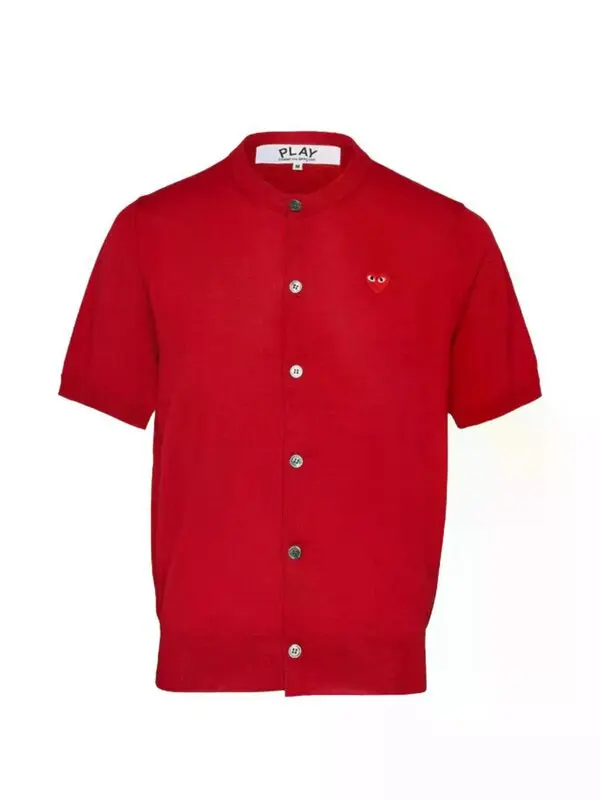 Play Comme Des Garcon Heart-patch Short-sleeve Cardigan