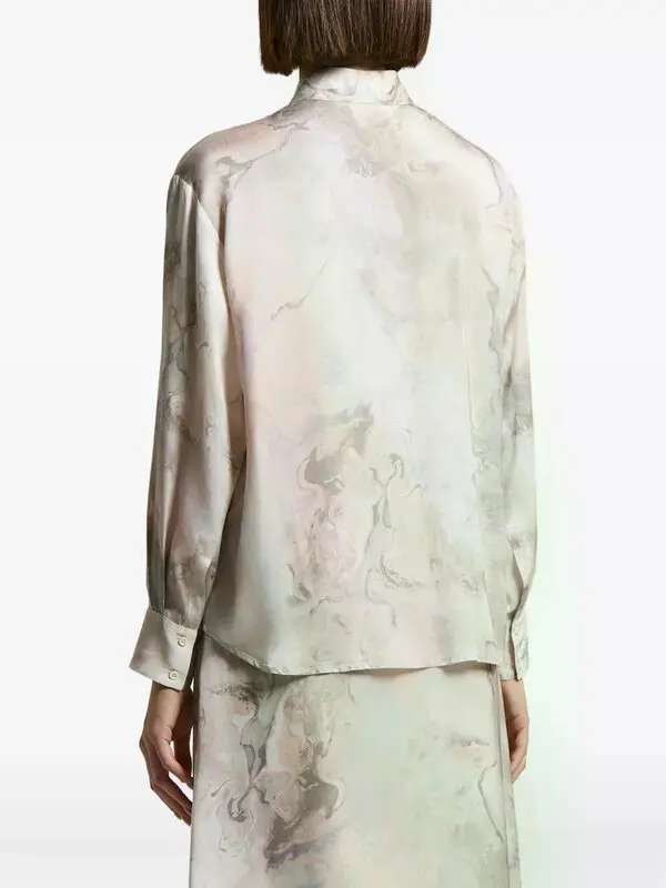 Peserico Abstract-print Long-sleeved Shirt