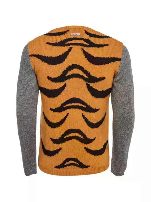 Gucci Tiger Print Crew Neck Sweater