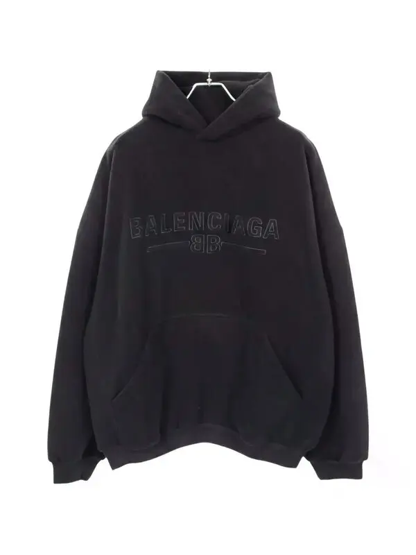 Balenciaga Logo-embroidered Fleece Hoodie