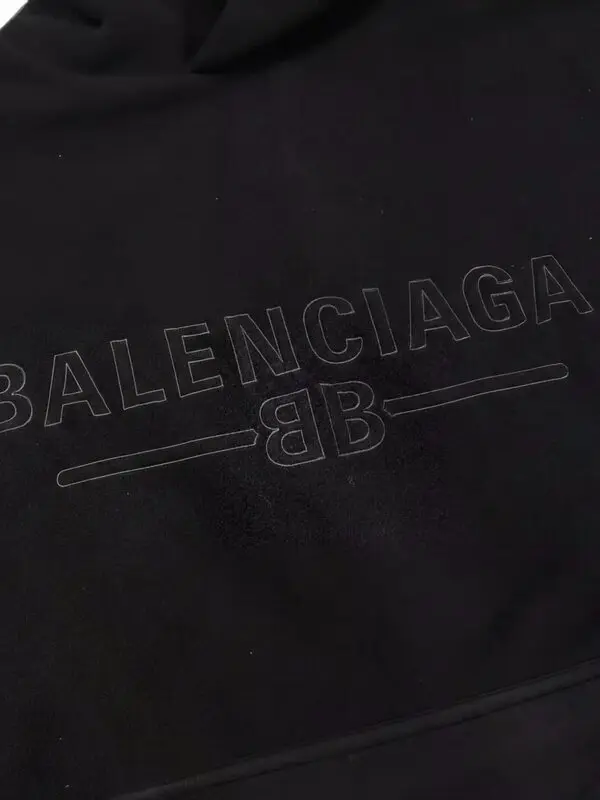 Balenciaga Logo-embroidered Fleece Hoodie