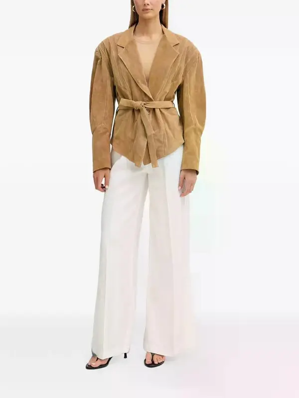 VICOLO Belted Suede Blazer