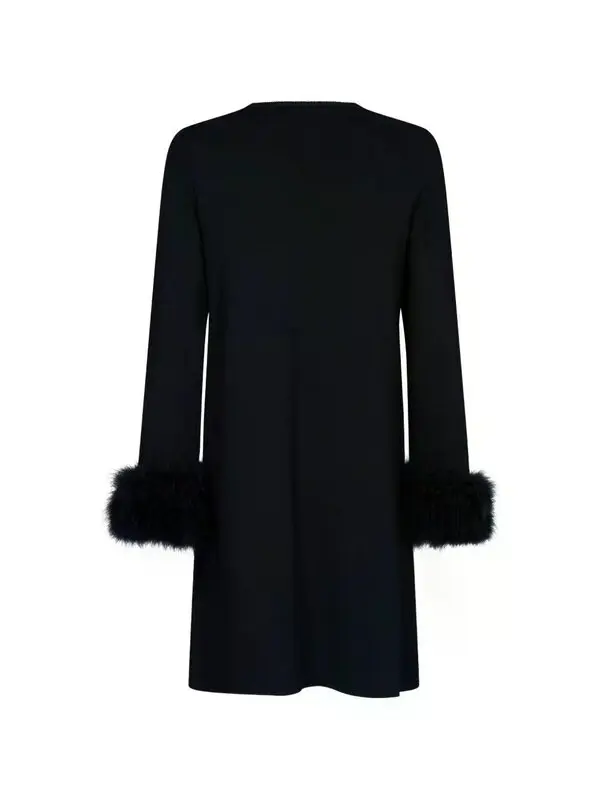 Valentino Garavani Vlogo Feather-trim Mini Dress