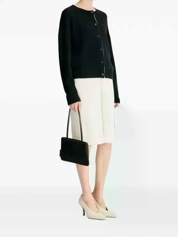 Loulou De Saison Nicola Bicolor Cashmere Cardigan - Black