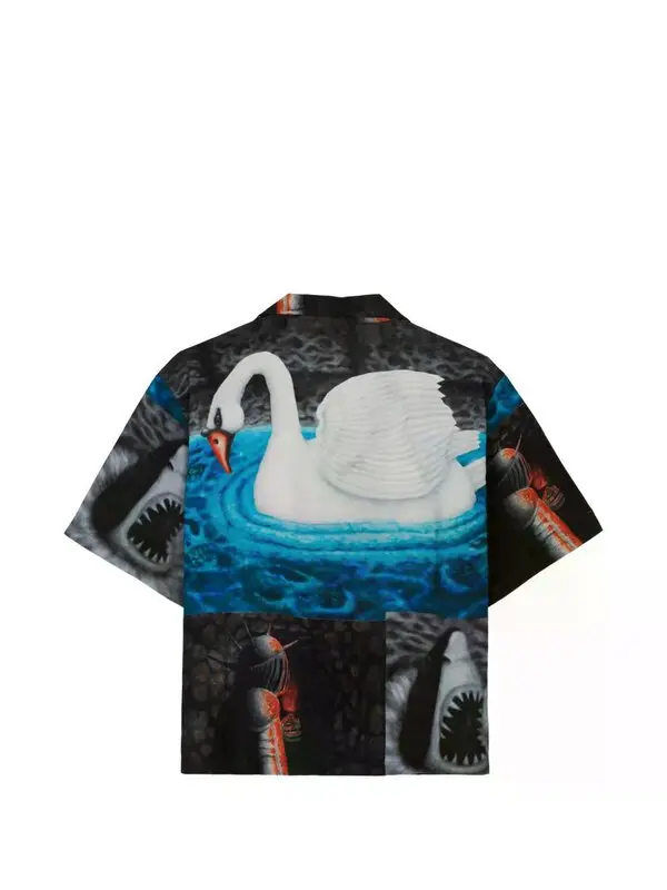BRAIN DEAD Graphic Print Short Sleeve Shirt