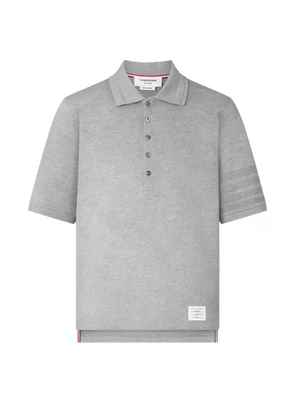 Thom Browne 4-bar Jersey Polo Shirt - Grey