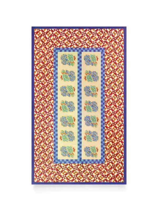 LISA CORTI Positano Floral-print Tablecloth - Red