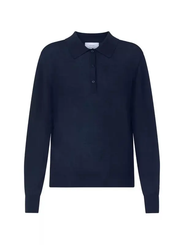 Loulou De Saison Miles Cashmere Polo Top - Blue